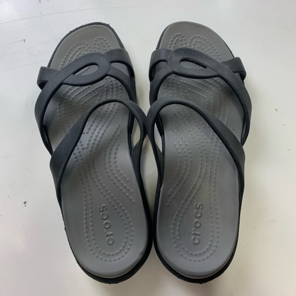 CROCS | Shoes | Crocs Grey Sandals Size 8 | Poshmark